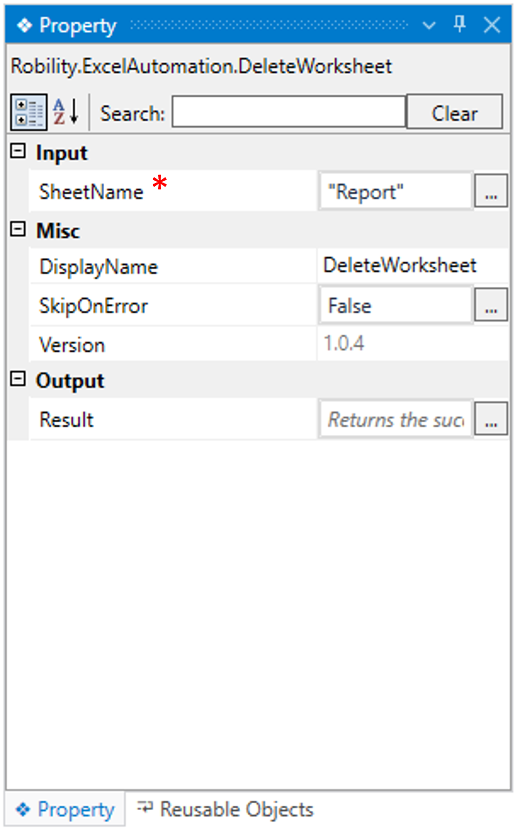 Delete Worksheet | Robility Docs